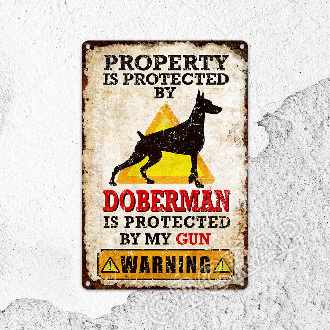Warning Sign, Doberman, Dog Decor, Metal Sign, Personalized Gifts - Etsy