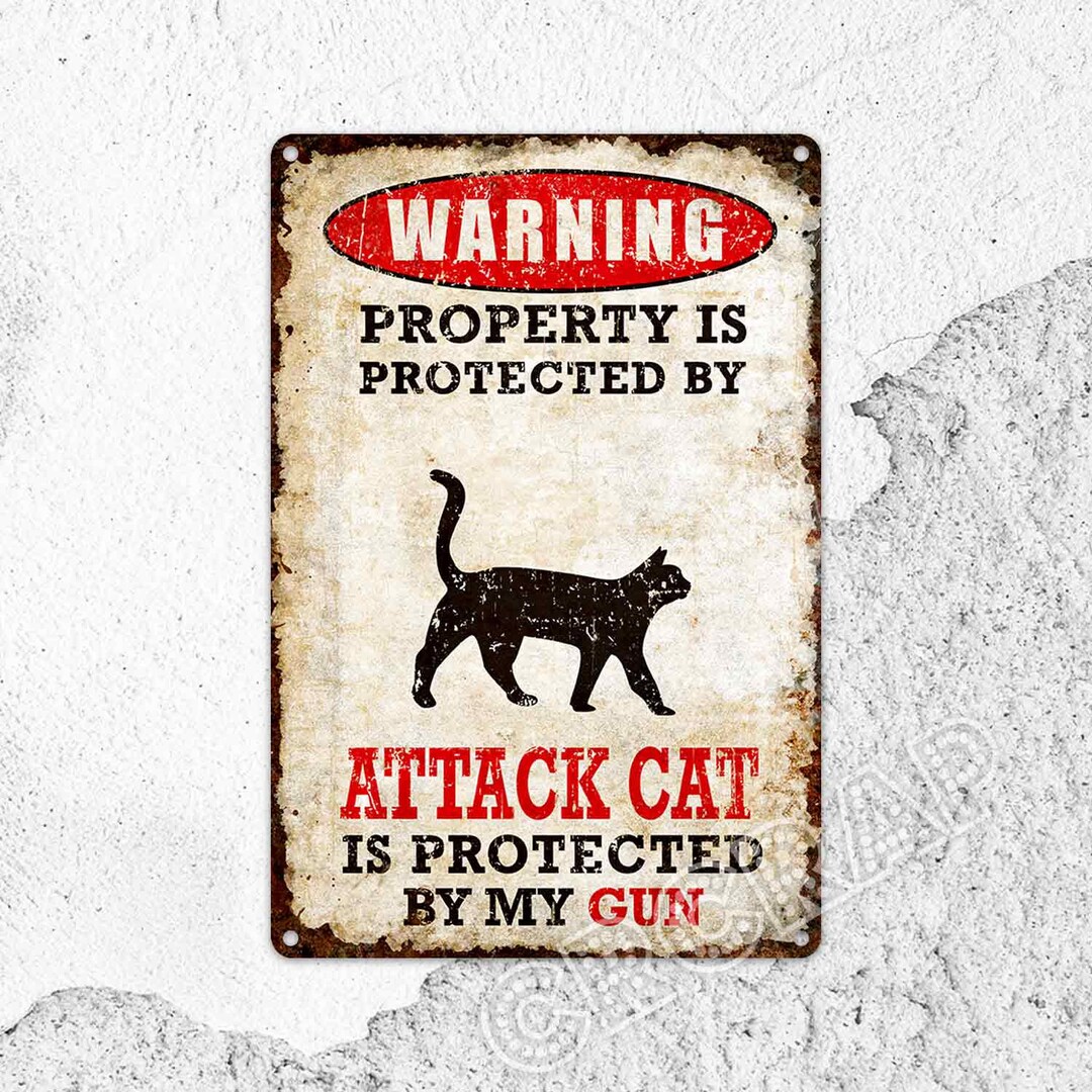 Beware Sign, Cat Art, Warning Sign, Home Sign, Garden Sign, Rustic Wall ...