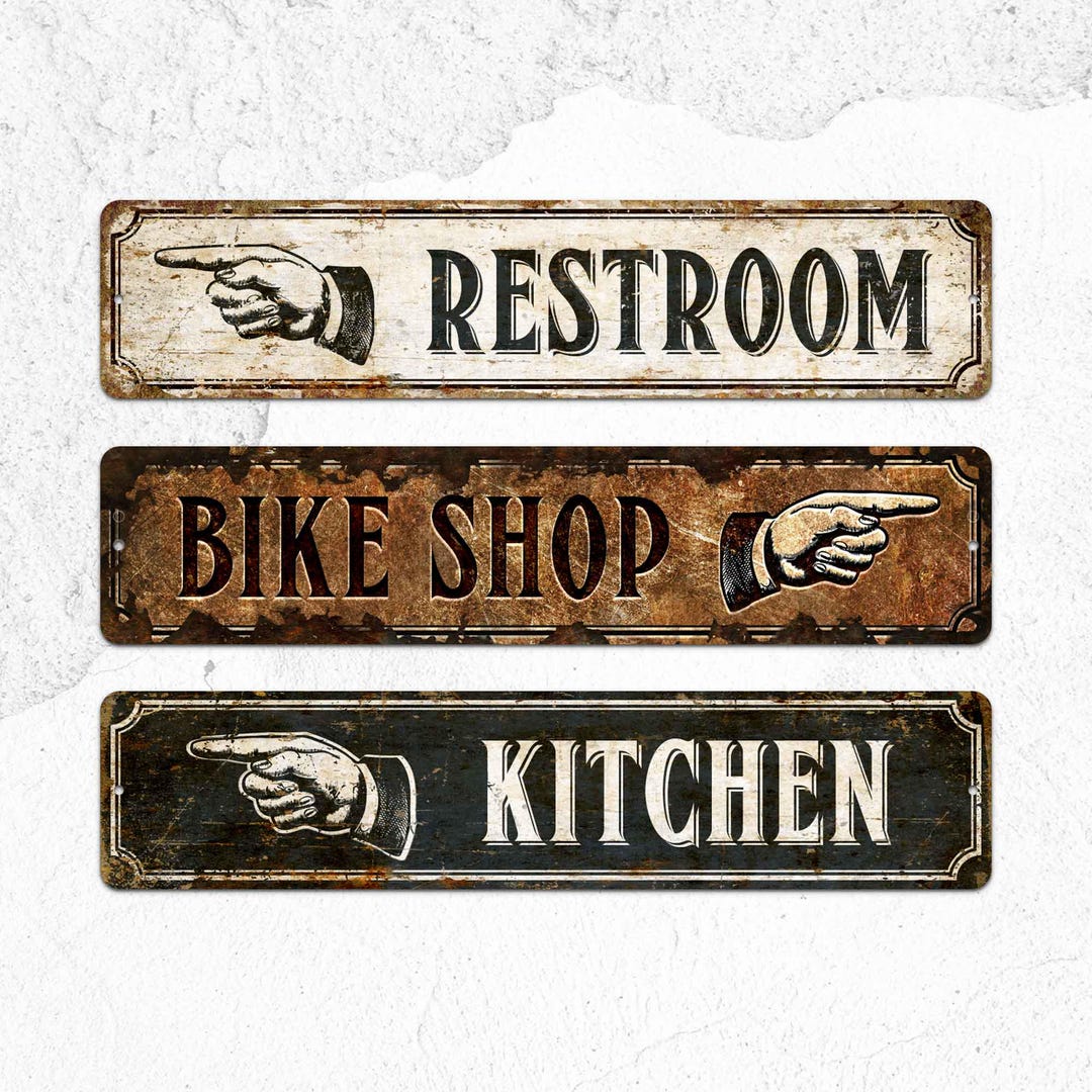 Custom Rusty Metal Street Sign: Personalized Directional Sign - Etsy