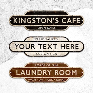 Custom Railway Station Metal Sign – Personalized Retro Industrial ...
