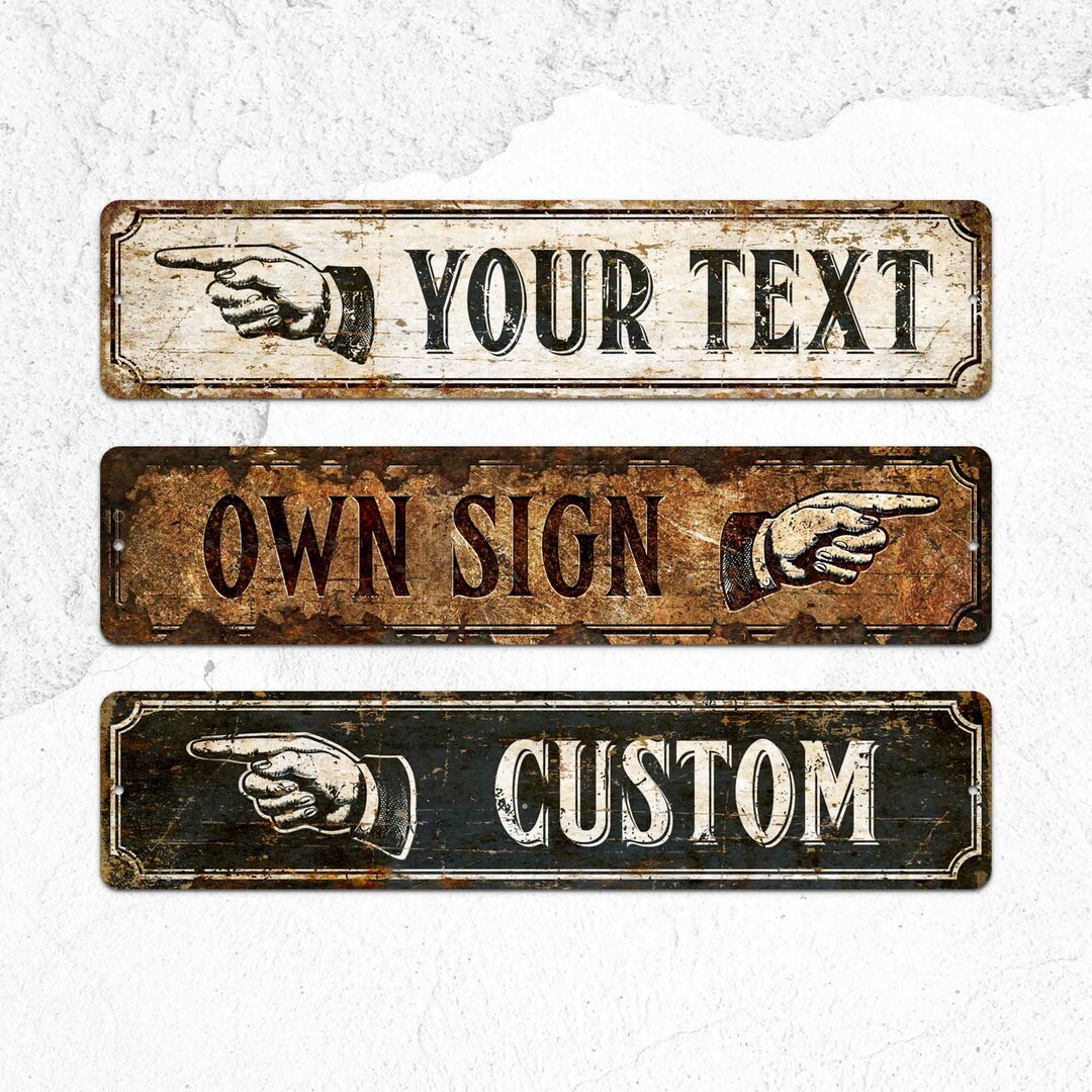 Rusty Street Sign, Custom Directional Metal Signs, Suitable for ...
