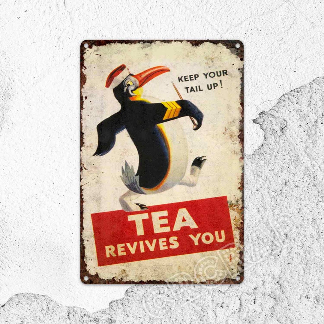 Tea Time Sign, Tea Revives You, War Time Poster, Rustic Wall Decor ...