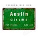 City Limits Sign, Custom Metal Sign, Personalised Gifts, Population ...