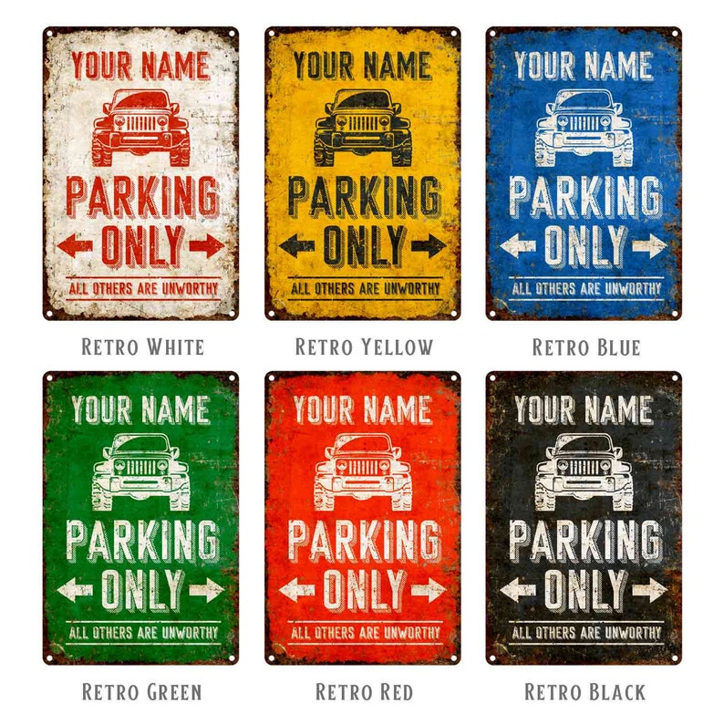 Custom Off‑road Parking Metal Sign – Personalized Rustic Decor for 4x4 ...