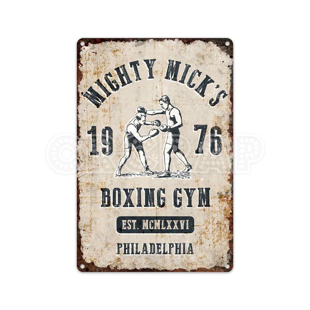 Gym Sign, Boxing Gym, Metal Sign, Mick's Gym, Boxing, Fitness, Retro ...