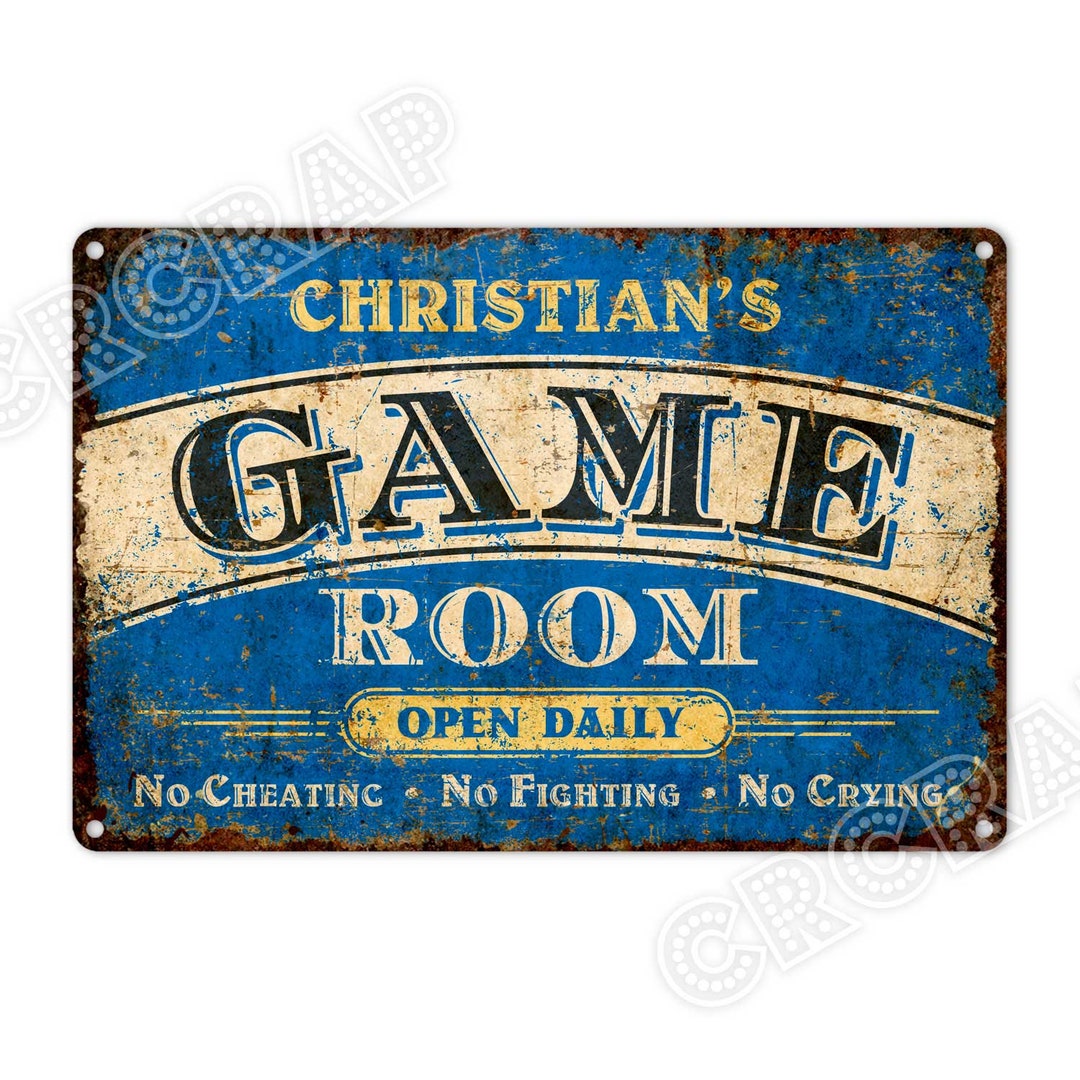 Game Room Sign, Metal Sign, Playroom Sign, Rustic Wall Decor, Kids Room ...