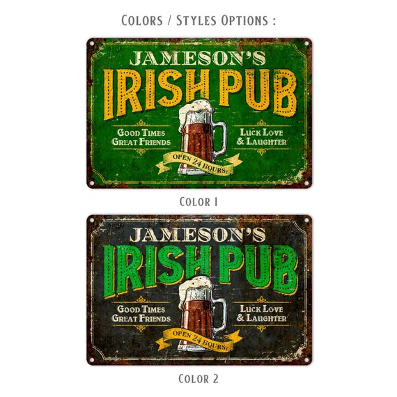 Irish Bar Signs Embossed Bar Sign 12×17 | Irish Kevin's Bar