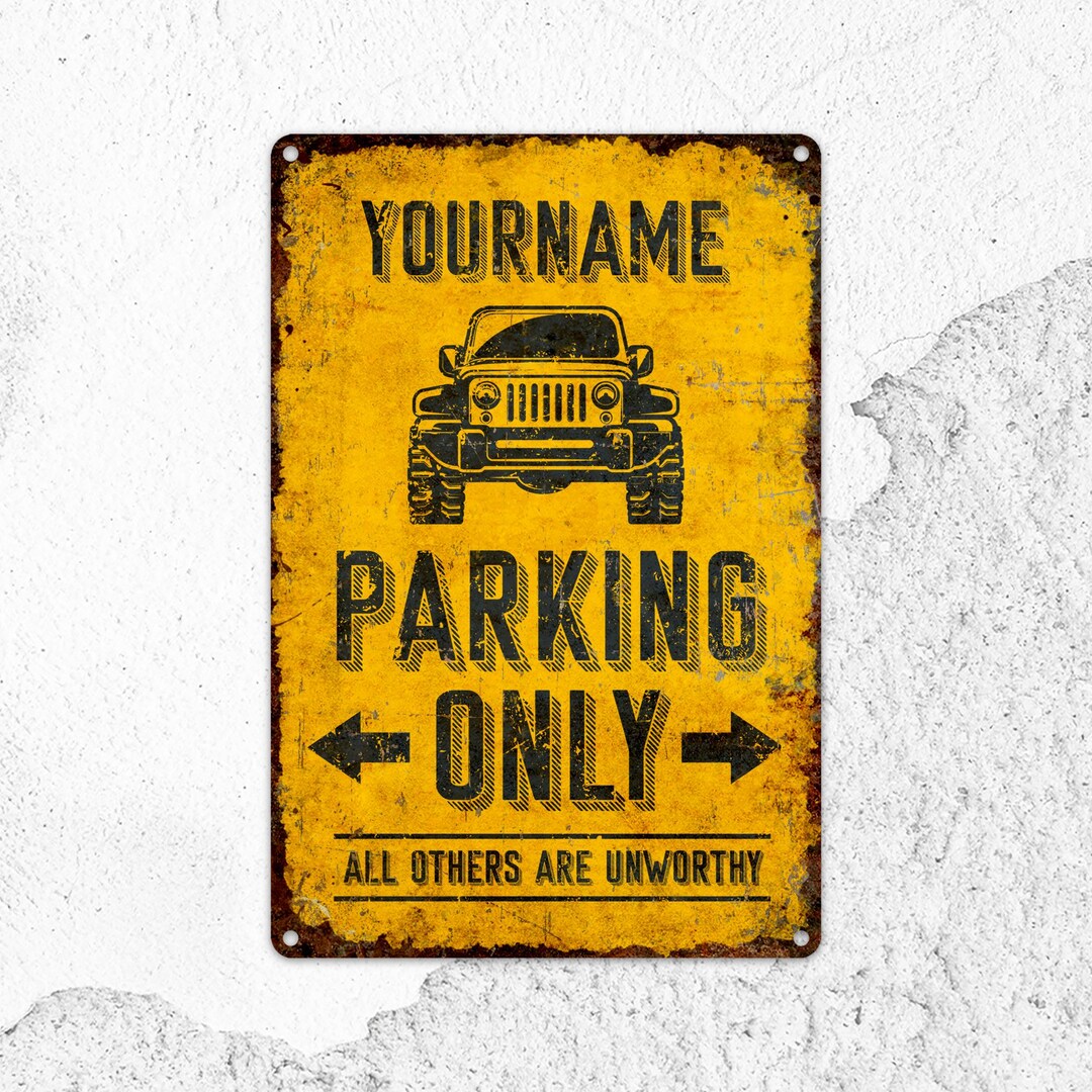 Personalized Parking Sign: Rustic Metal Garage Decor - Etsy