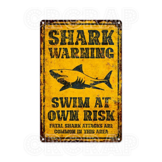 Warning Sign Shark Sign Beach Sign Pool Sign Danger - Etsy