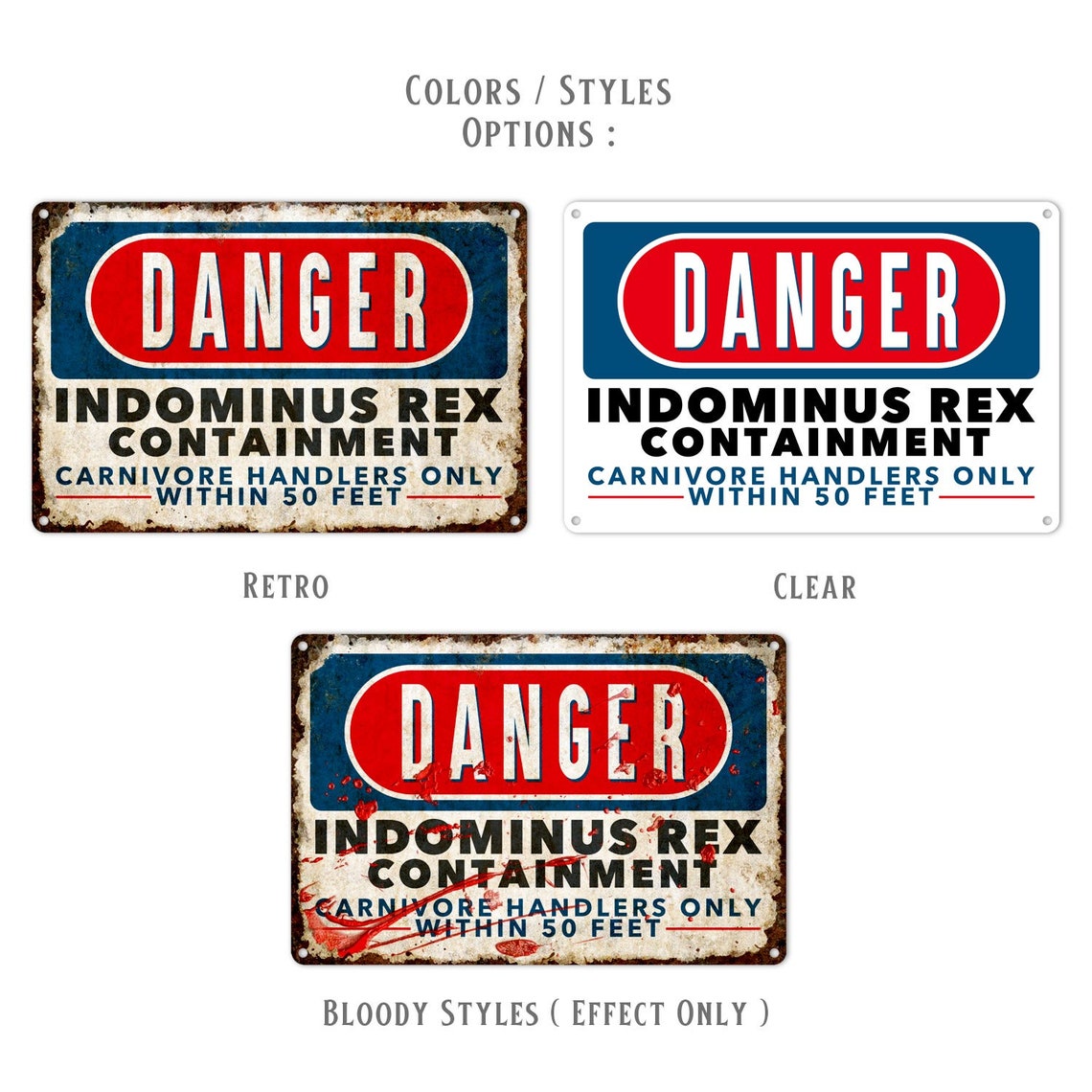 Warning Sign Indominus Rex Dinosaur Metal Sign Funny Sign - Etsy