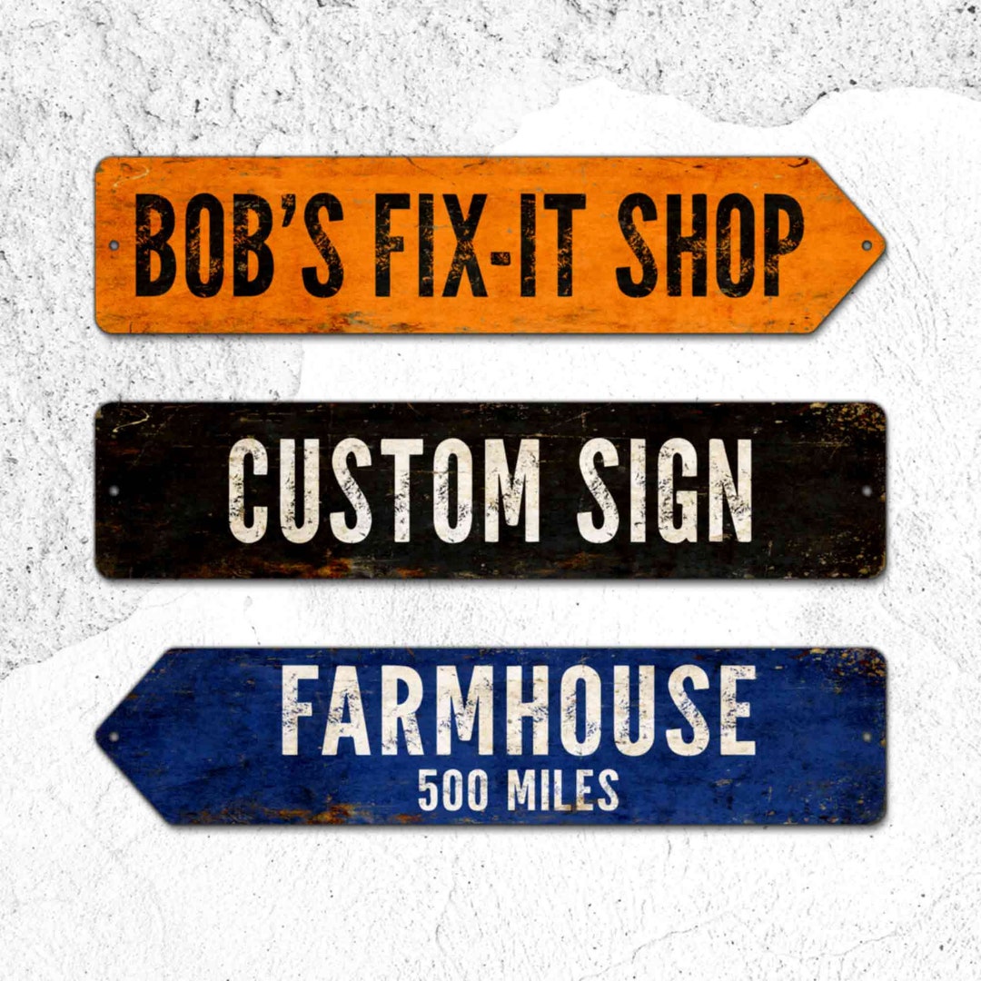 Direction Arrow Signs,your Text Here Sign,custom Aluminum Street Sign ...