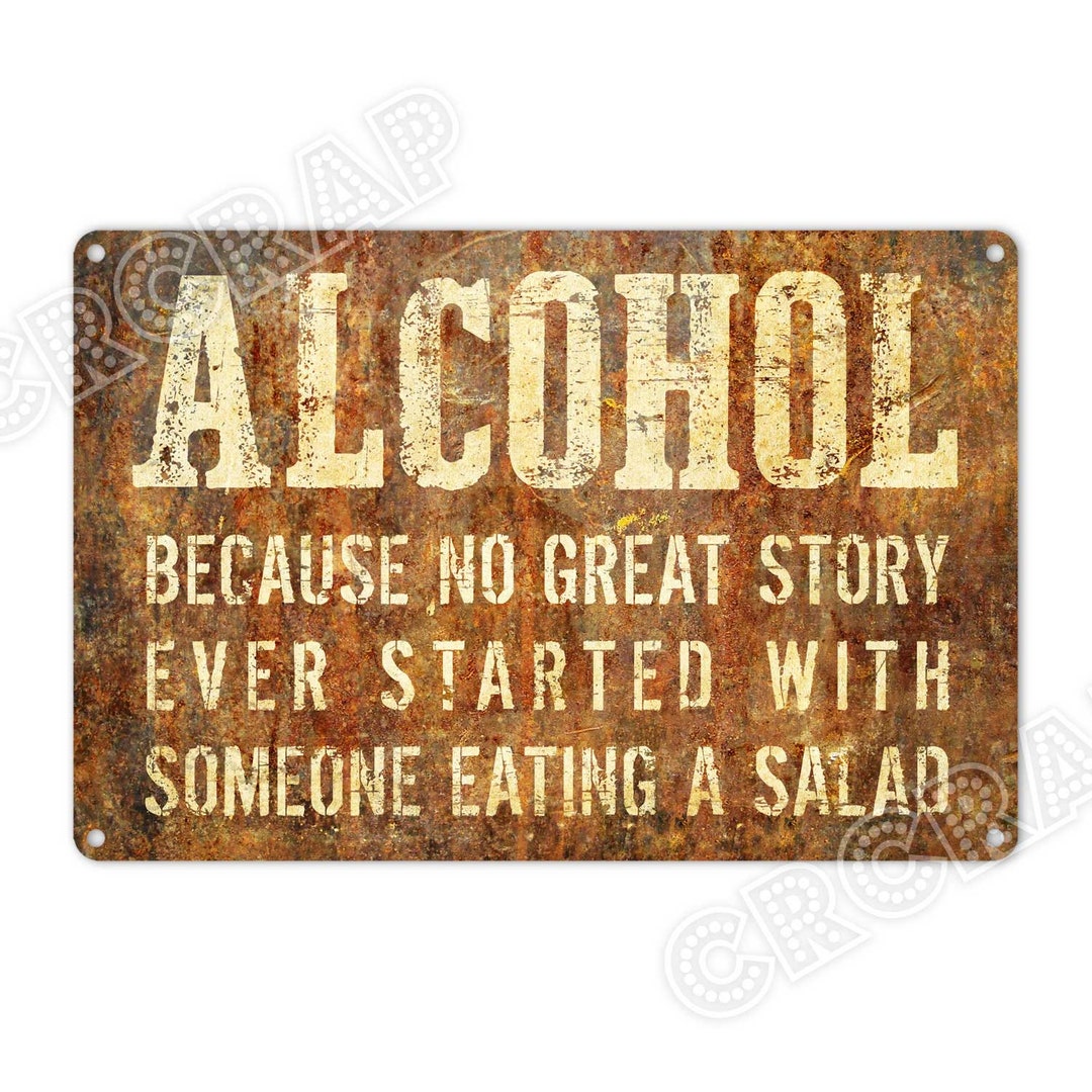 Rustic Alcohol Metal Bar Sign: Pub Lounge Decor - Etsy