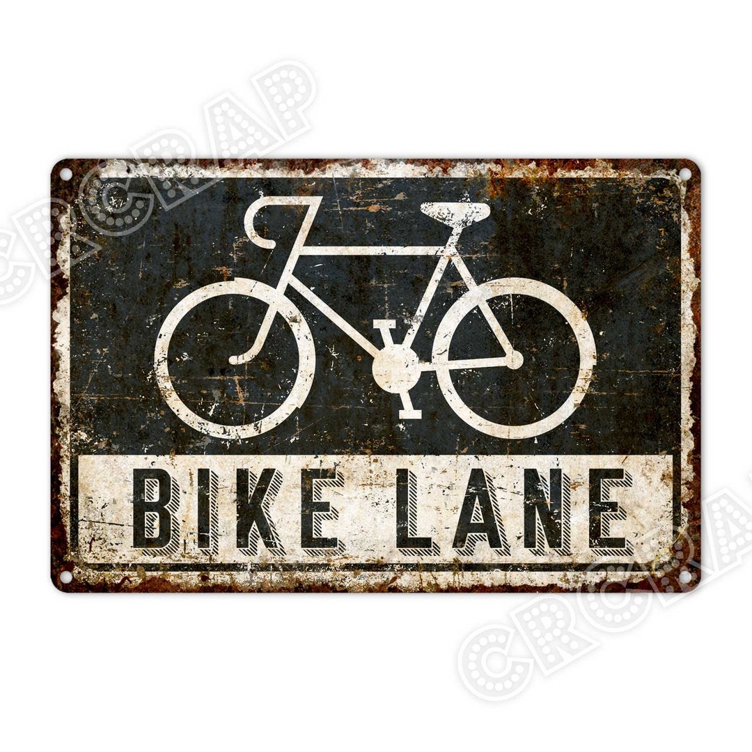 Metal Wall Sign, Bike Lane Sign, Bicycle Road, Beware of Bike, Warning ...