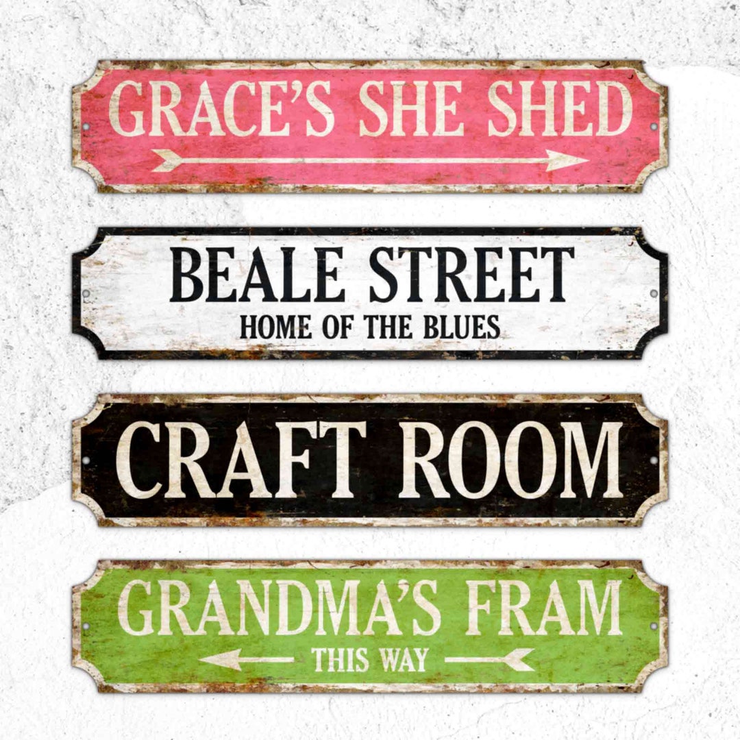 Personalized Funny Street Metal Sign – Custom Rustic Vintage Plaque for ...