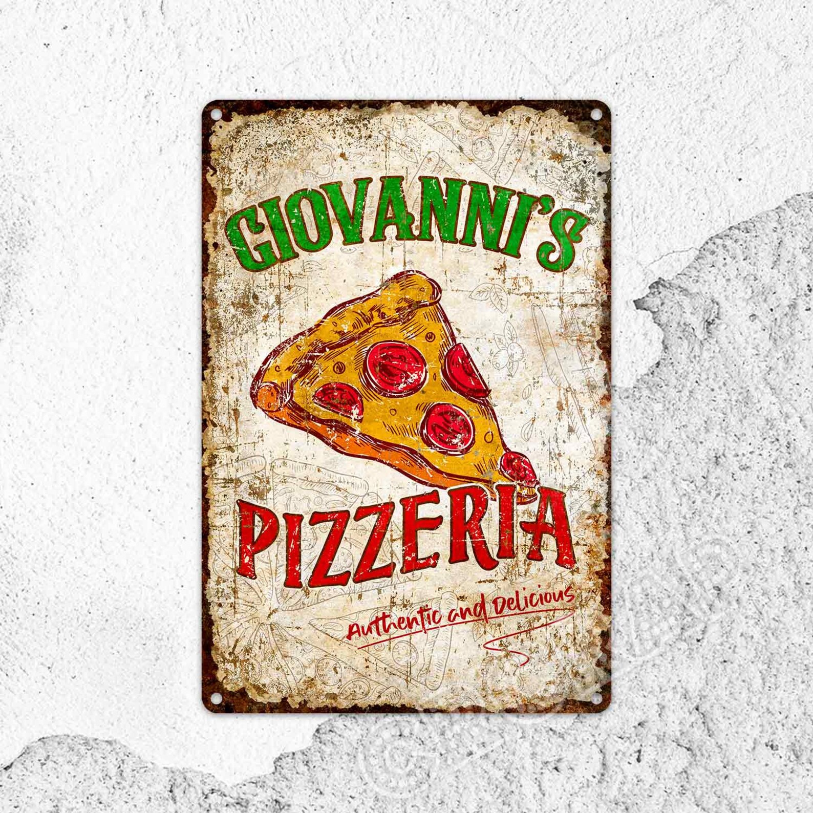 Pizzeria Sign Restaurant Sign Kitchen Decor Custom Sign - Etsy