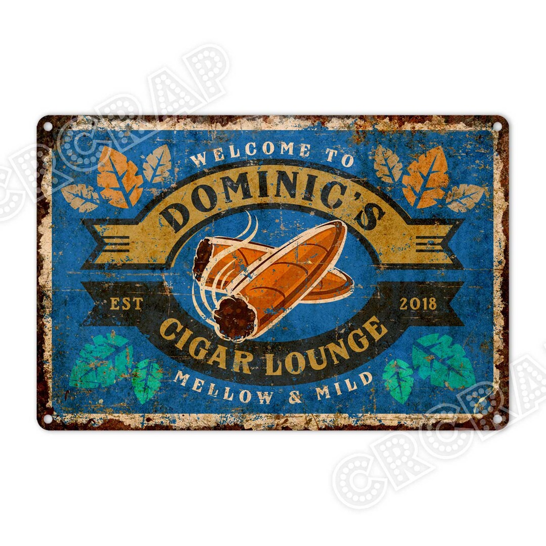 Cigar Lounge Sign, Cigar Bar Sign, Pub Sign, Rustic Wall Decor, Metal ...