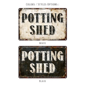 Potting Shed, Metal Sign, Framhouse Sign, Garden Sign, Yard Sign ...