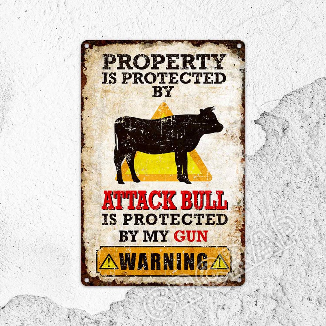 Attack Bull Warning Sign Metal Sign Farmhouse Sign Rustic - Etsy