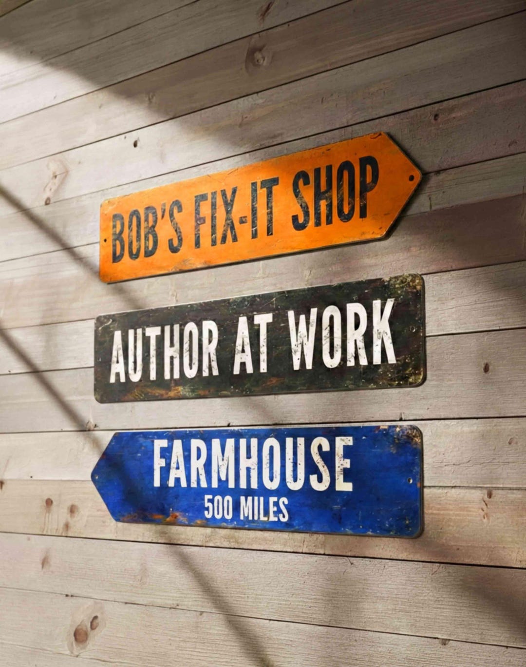 Custom Directional Arrow Metal Sign, Personalized Farmhouse Style ...