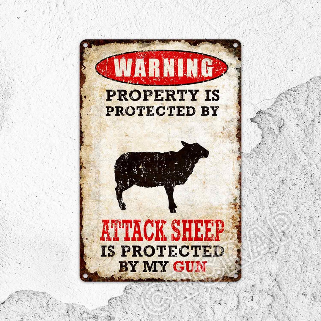 Warning Sign, Sheep Art, Farmhouse Sign, Farm Sign, Gifts, Metal Sign ...