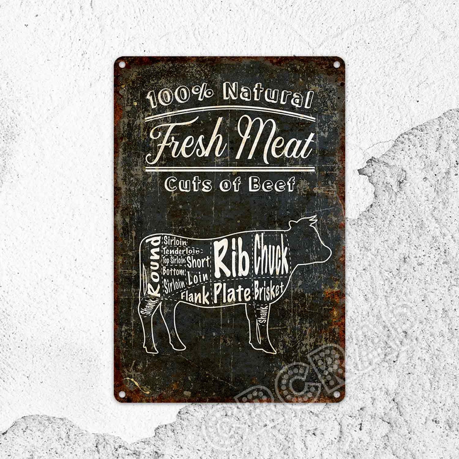 Butcher Sign Cuts of Beef Metal Sign Shop Sign Kitchen - Etsy Canada