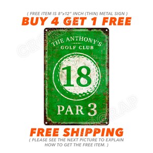 Custom Golf Sign Golf Club Sign Golf Course Hole Number Par | Etsy