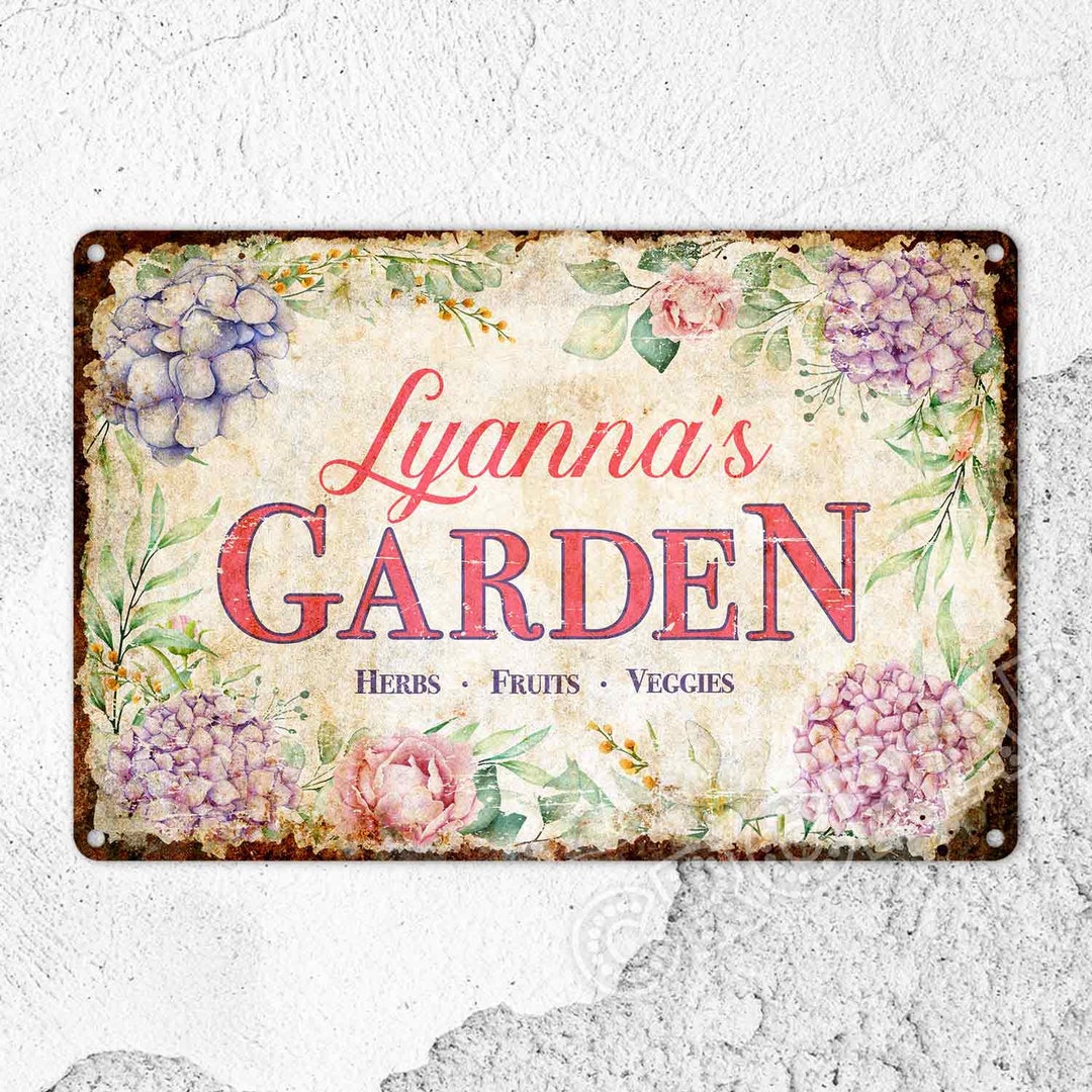 Custom Made, Garden Sign, Flower Decor, Floral Wall Art, Yard Sign ...