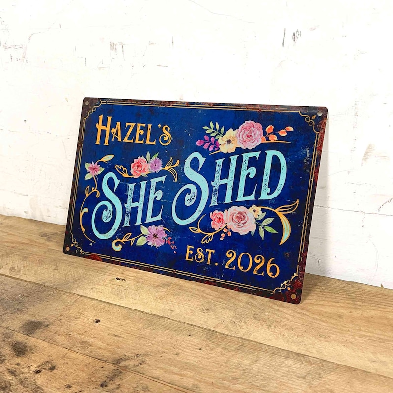 She Shed Metal Rustic Sign - Etsy