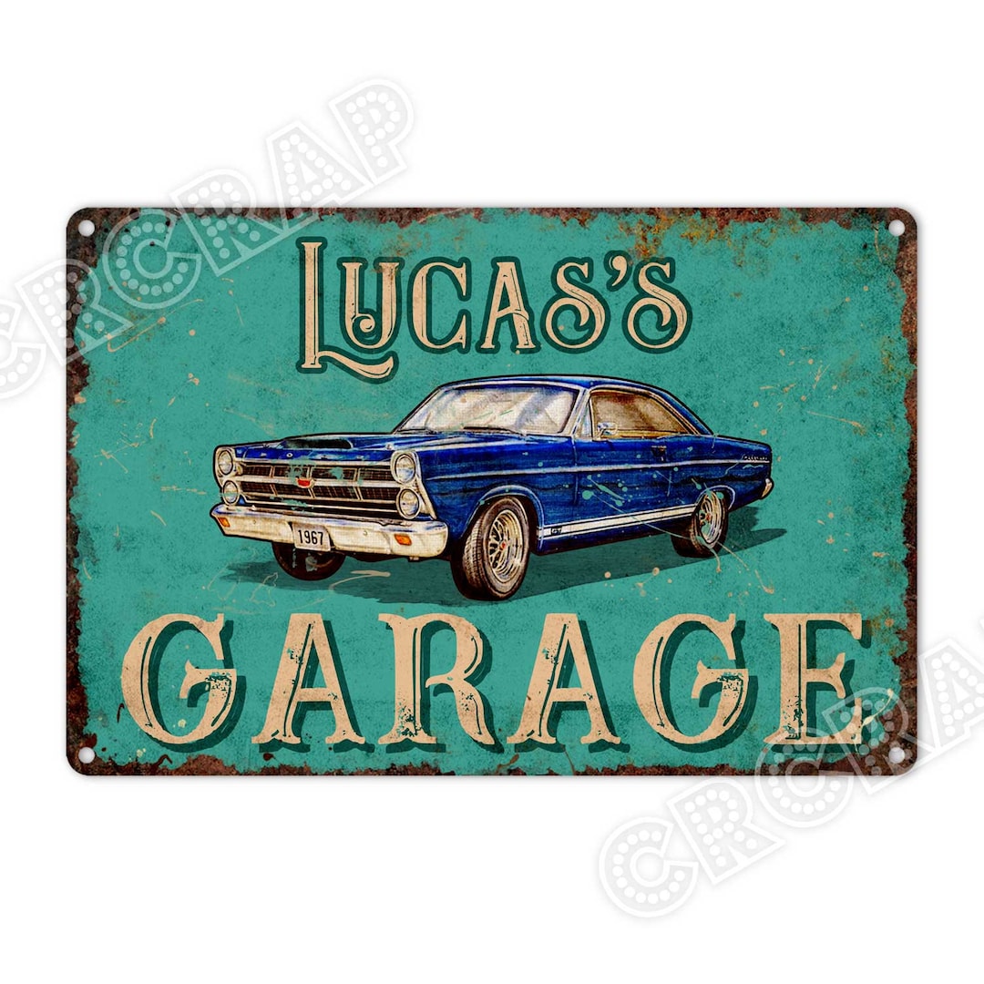 Custom Garage Metal Sign, Car Decor, Personalized Gift - Etsy