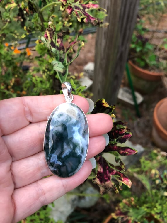 Moss agate pendant - Gem