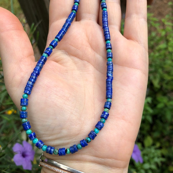 Lapis and Turquoise Necklace - Etsy