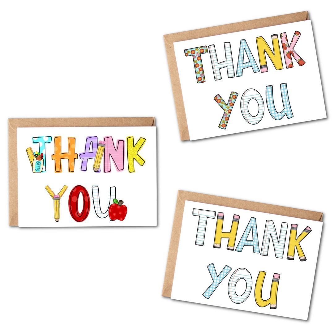 Thank You Cards Teacher, Stationary Set, Teacher Appreciation Gift ...