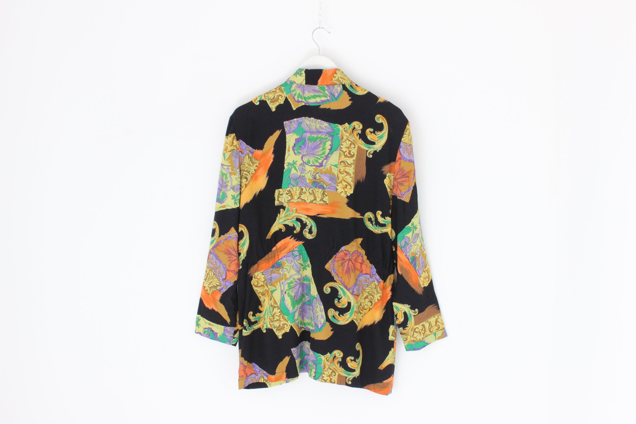 80s Vintage Baroque Versace Style Print Long Sleeve Printed Shirt ...