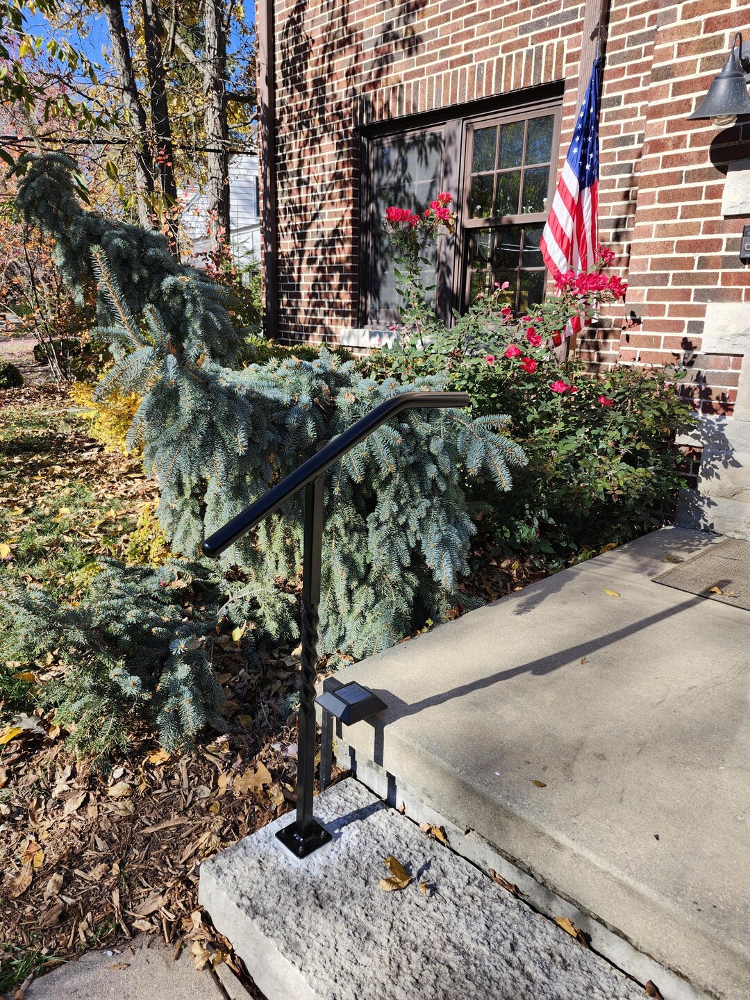 Handrail for 1 to 2 Steps Stairs Single Post Heavy-duty Suty Ornamental ...