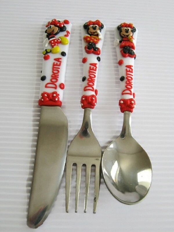 Minnie Mouse Cutlery Minnie Mouse Cake Spoon Baby Feeding - Etsy