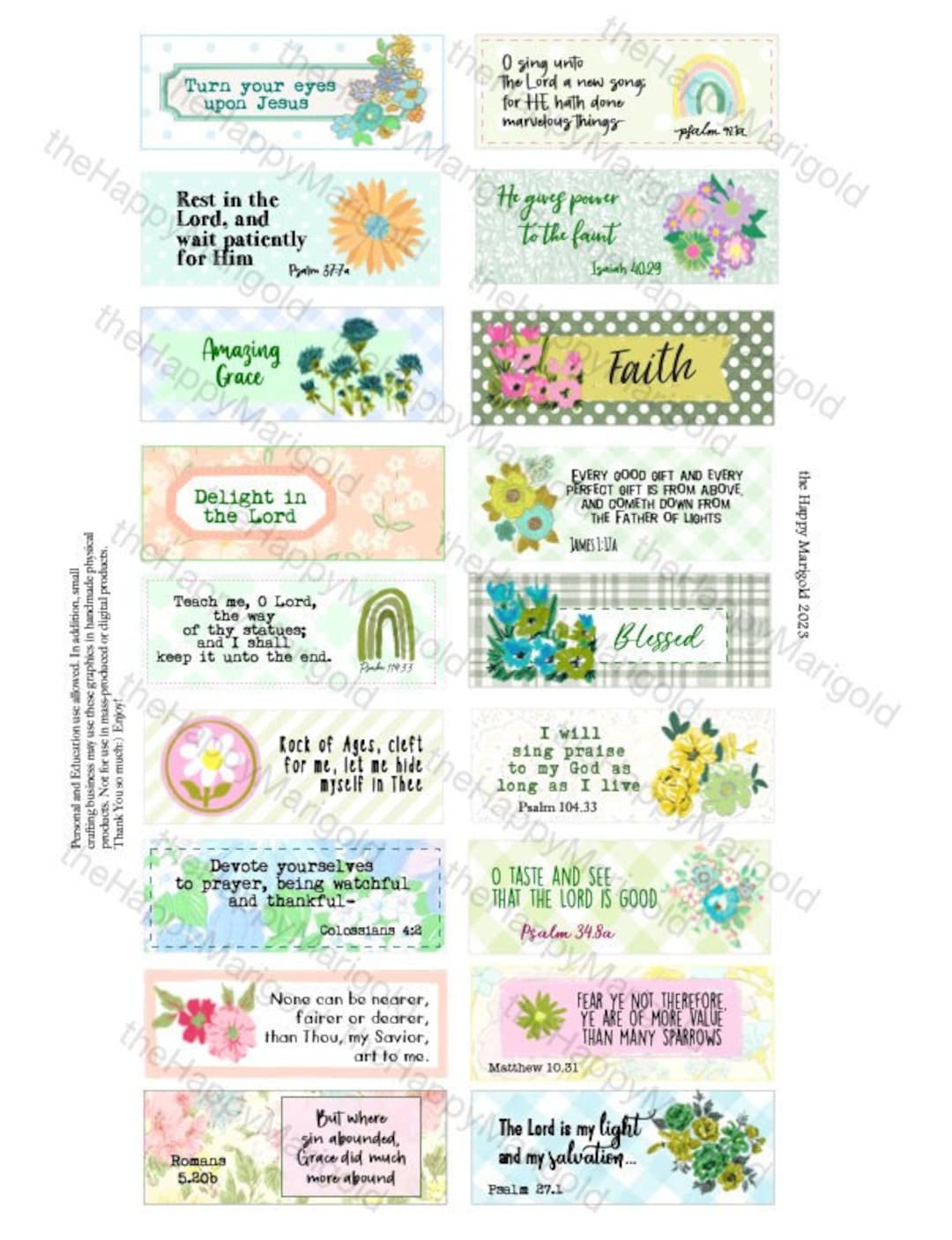 Digital-mini Bible Verse/hymn Cards-march - Etsy