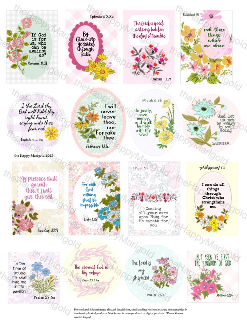 Digital-sweet Mini Bible Verse Cards - Etsy