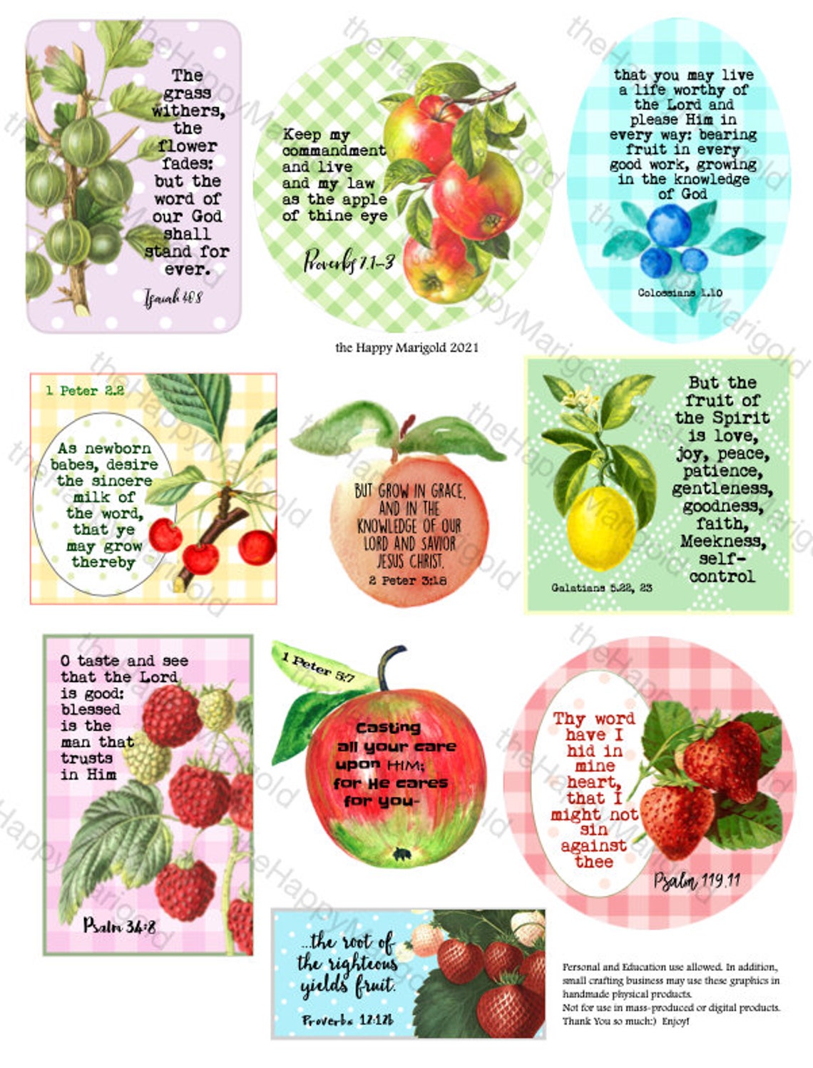 Digital-Be Fruitful Bible Verse Cards | Etsy