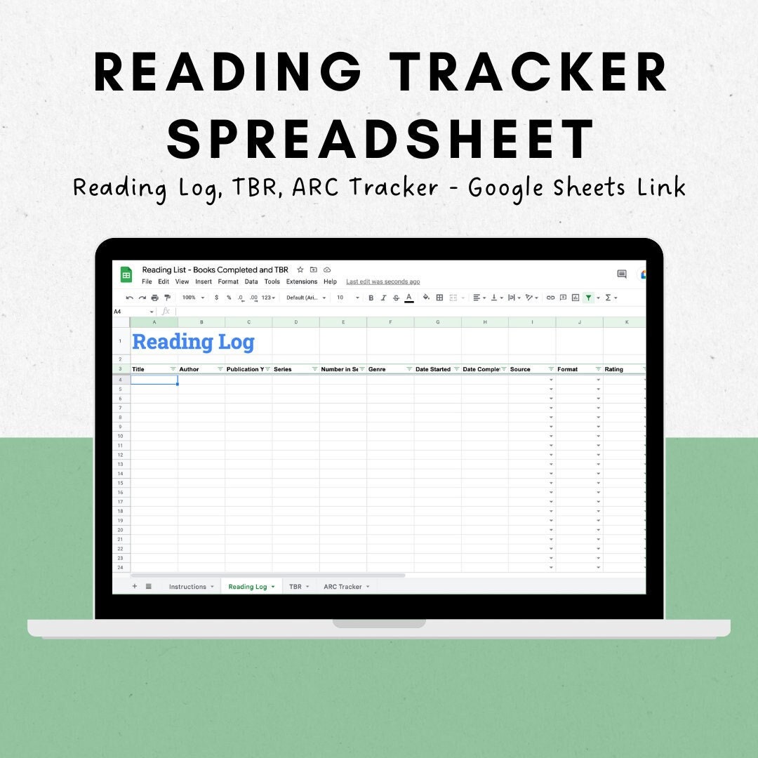 Minimalist Reading Tracker Google Sheets - Simple Book Log Spreadsheet ...