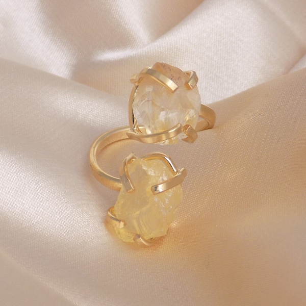 Yellow Stone Ring - Etsy