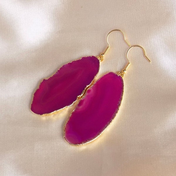 Pink Stone Earrings - Etsy