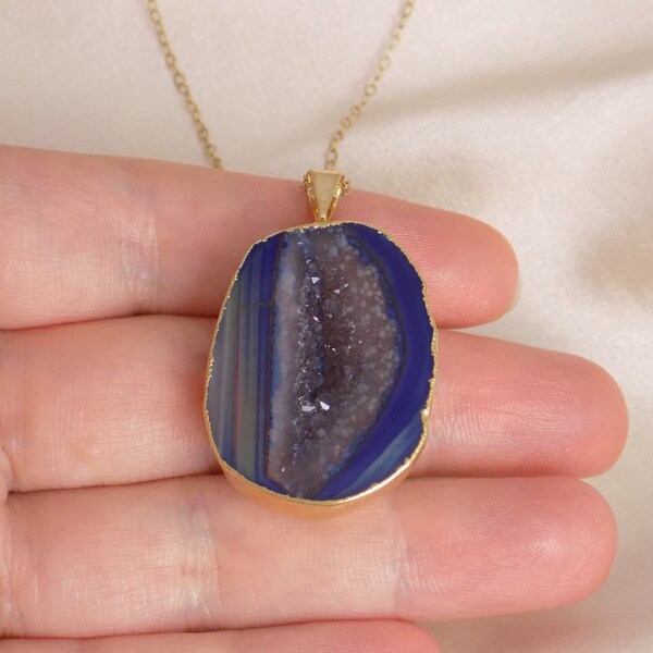 Druzy Geode Necklace - Etsy