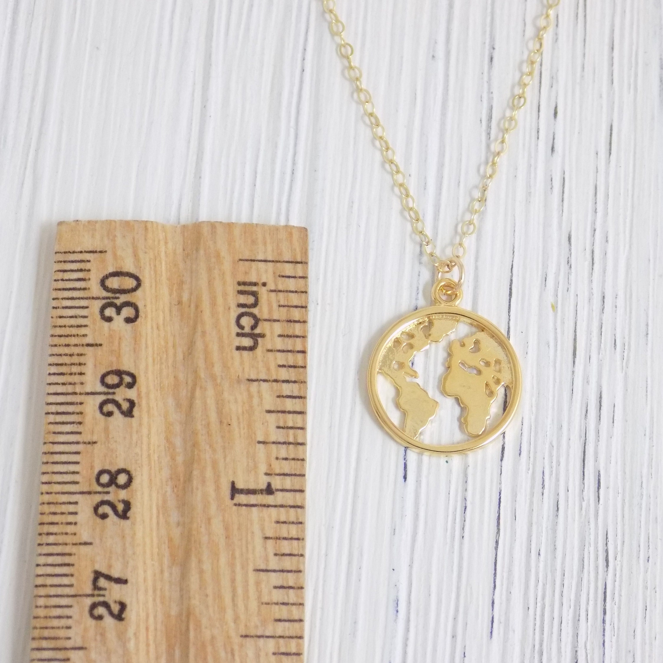 World Map Necklace Gold Map Necklace Gold Coin Necklace - Etsy