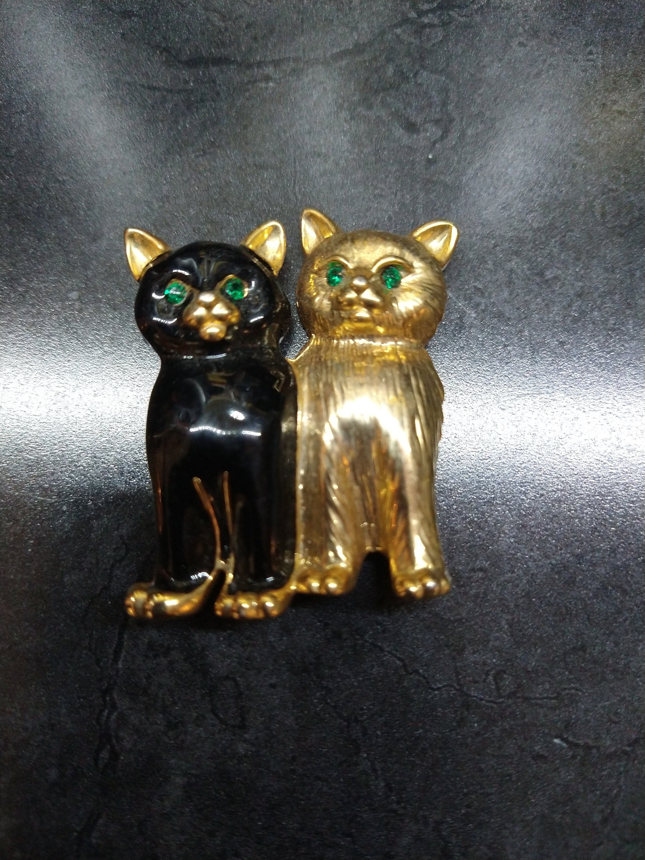 Vintage Swarovski Double Cat Brooch - Etsy