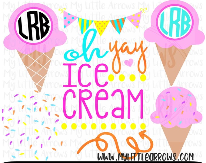 Ice Cream Bundle SVG, DXF, EPS, Png Files for Cutting Machines Cameo or ...