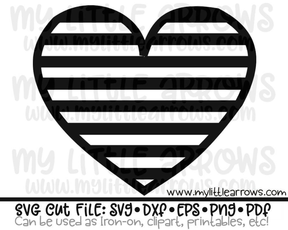 Black and White Stripe Heart Svg Valentine Svg - Etsy