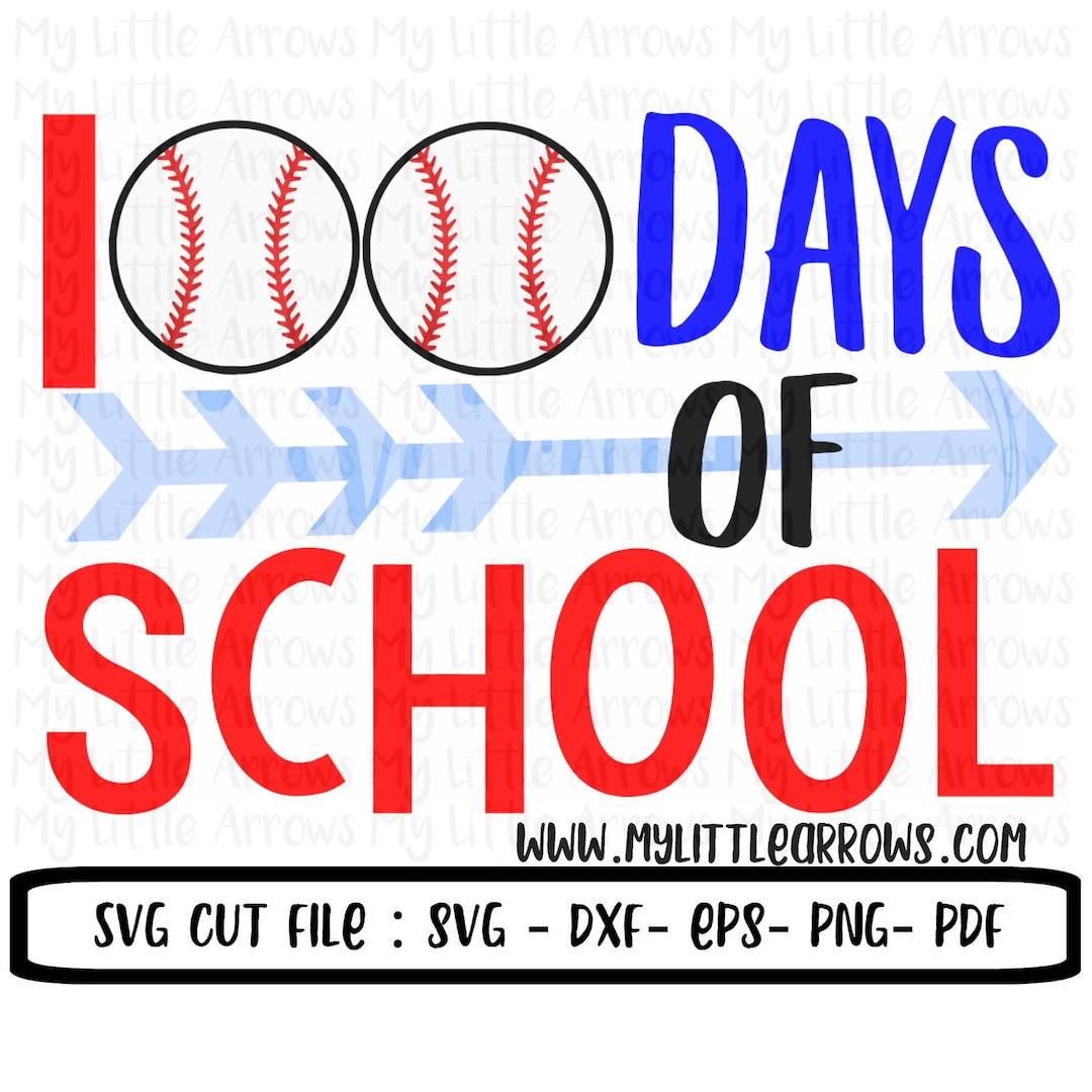 Baseball 100 Days Svg - 100 Days of School Svg - School Svg - SVG DXF ...