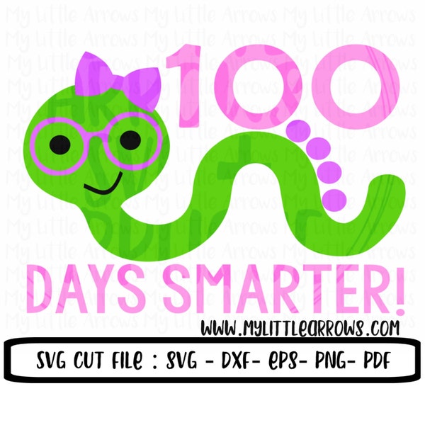 100 Days Smarter Svg - Etsy