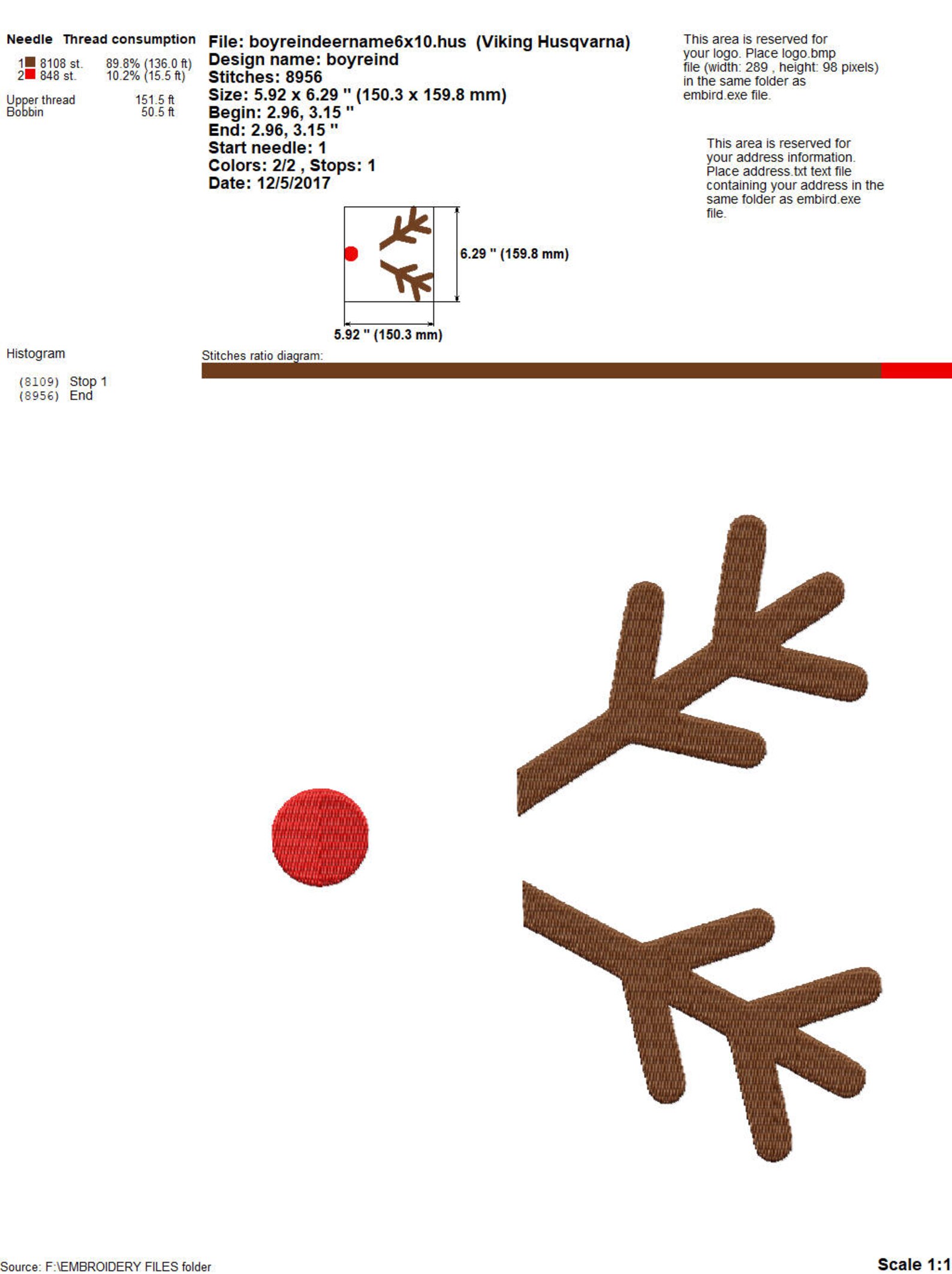 Personalized Sibling Matching Reindeer Embroidery Design 4x4 - Etsy