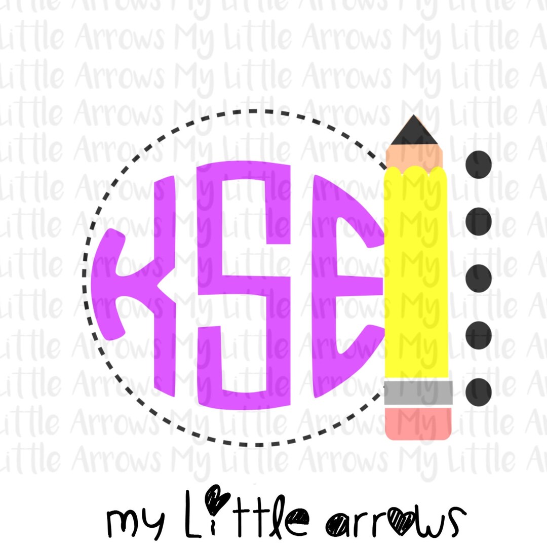 Pencil Monogram Frame SVG, DXF, EPS, Png Files for Cutting Machines ...
